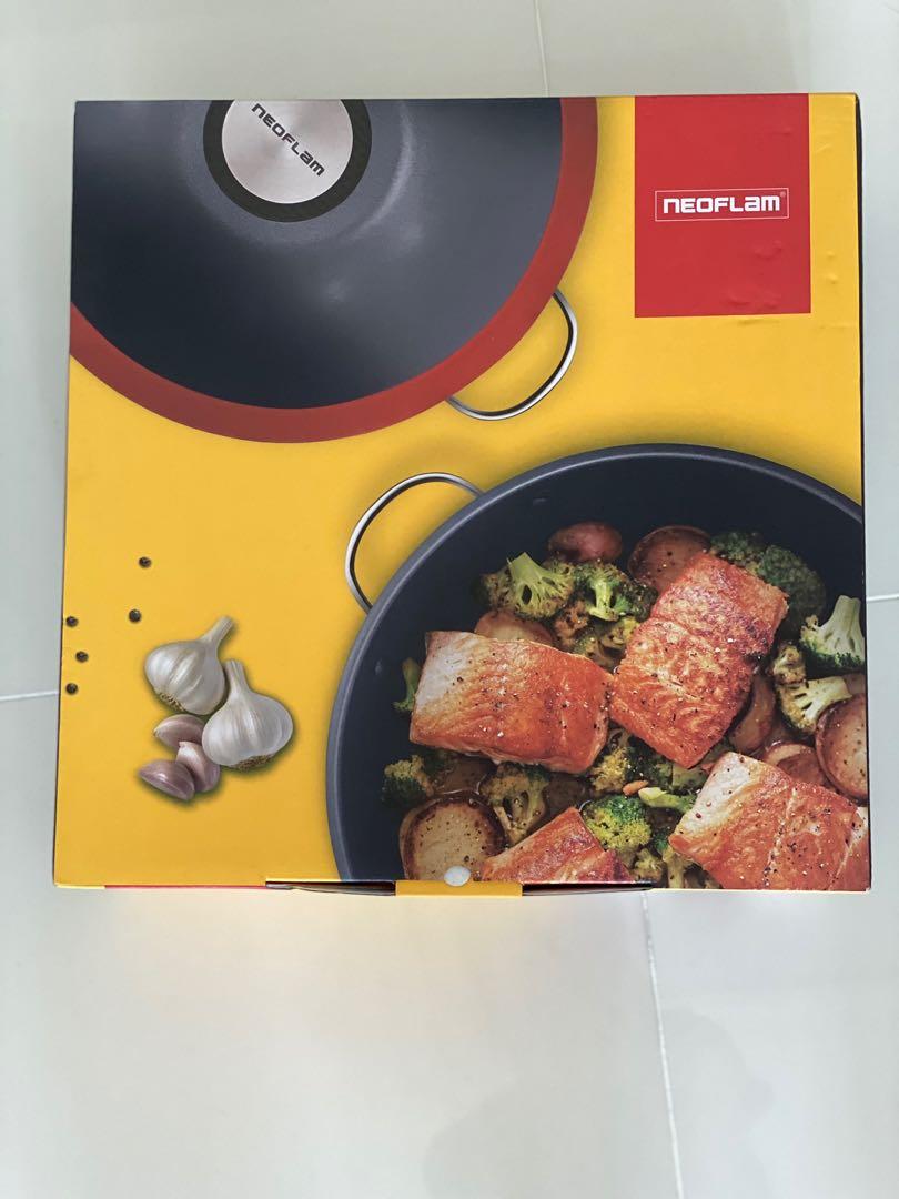 Neoflam Stainless Steel Wok, Furniture & Home Living, Kitchenware ...