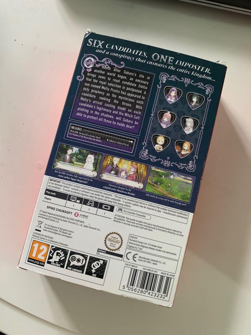 Re:zero Switch Game, Toys & Games, Video Gaming, Video Games on Carousell