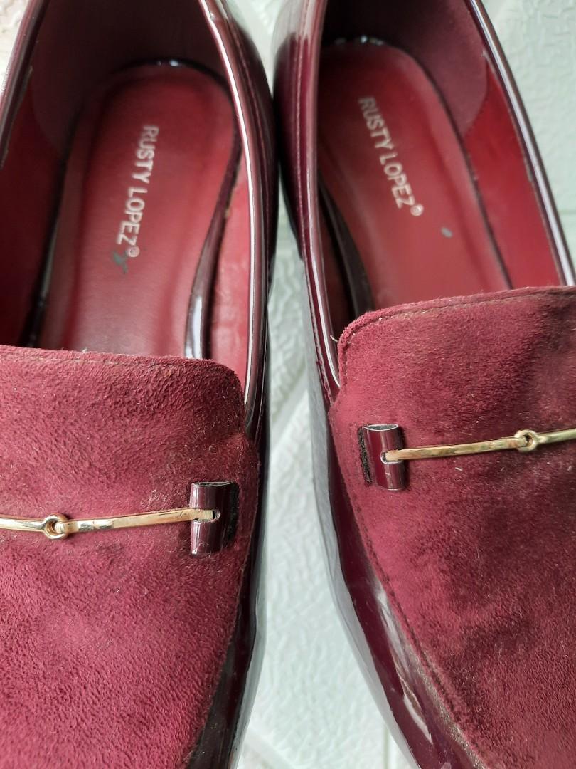 Rusty Lopez Burgundy Loafer Shoes, Women's Fashion, Footwear, Loafers ...