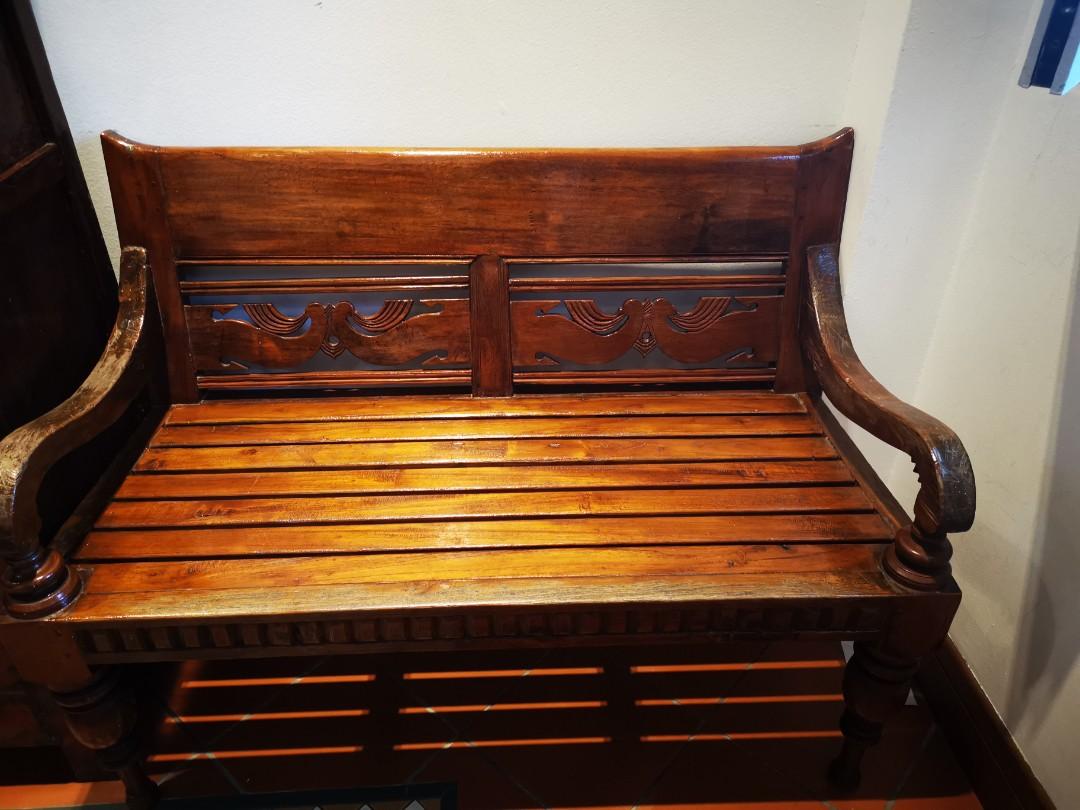 Teak wook bench, Furniture & Home Living, Furniture, Tables & Sets on ...