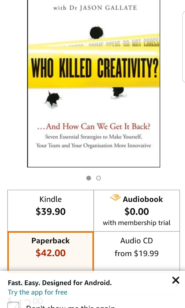 Who Killed Creativity, by Andrew & Gaia Grant, Hobbies & Toys, Books ...