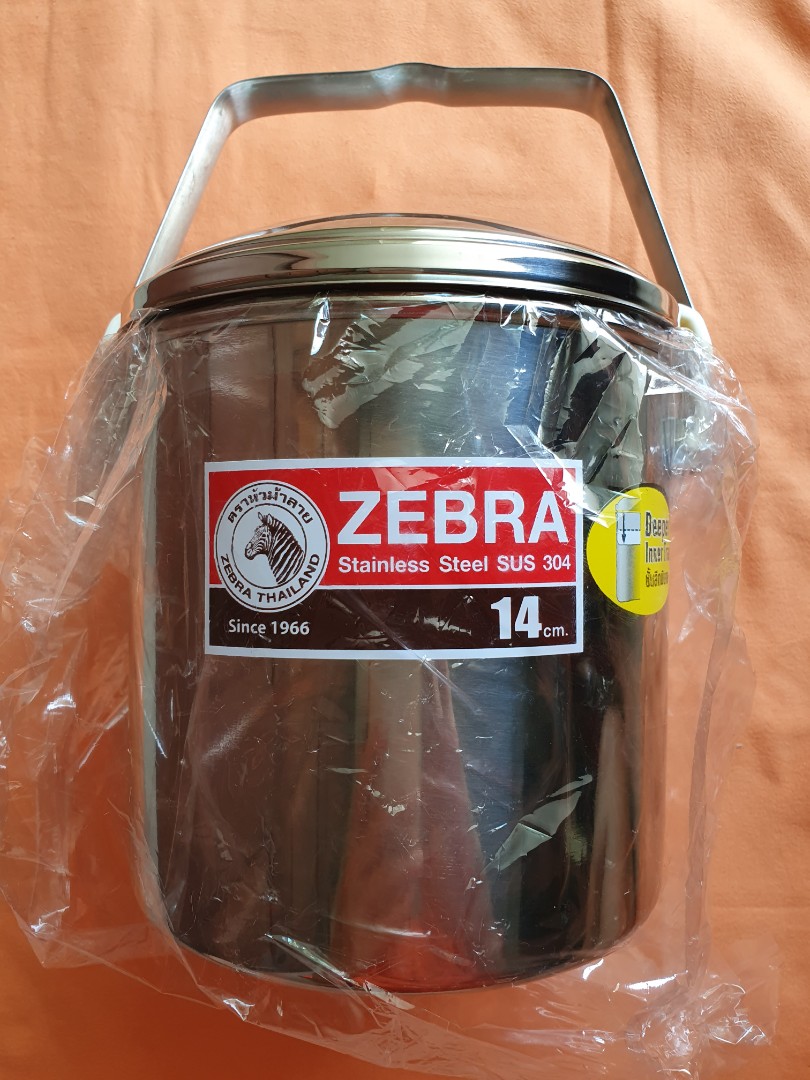 Zebra Stainless Steel Loop Handle Pot 14 cm with Auto-Lock-Lid and ...