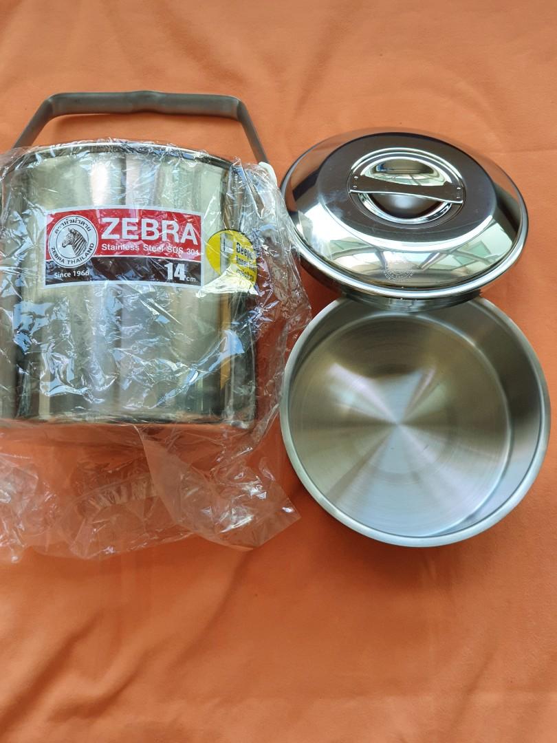 Zebra Stainless Steel Loop Handle Pot 14 cm with Auto-Lock-Lid and ...