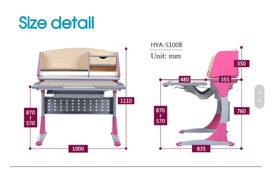 Ergonomic study table n chair with leg rest, Furniture & Home Living ...