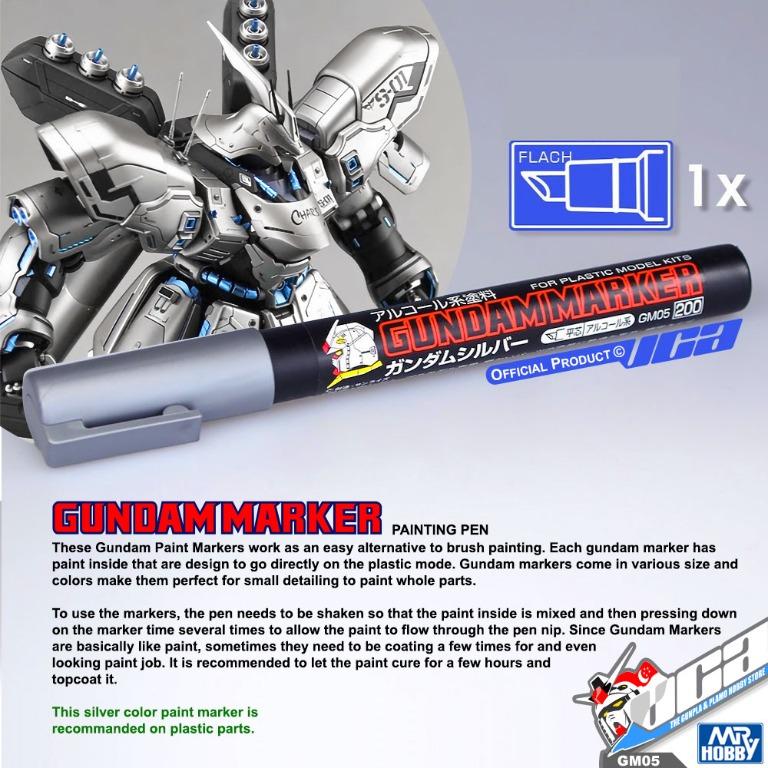 GSI CREOS MR HOBBY GM05 GUNDAM MARKER SILVER METALLIC COLOR PAINT PAINTING HOBBY MODEL PEN VCA ...