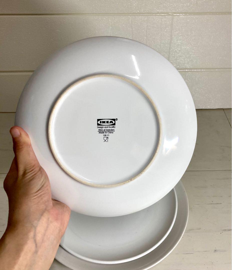 IKEA Plain White Plate Set, Furniture & Home Living, Kitchenware ...