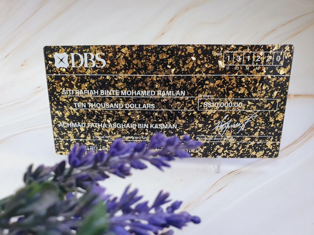 [LIMITED EDITION] SPARKLE GOLD MOCK CHEQUE WEDDING ENGAGEMENT GIFT ...