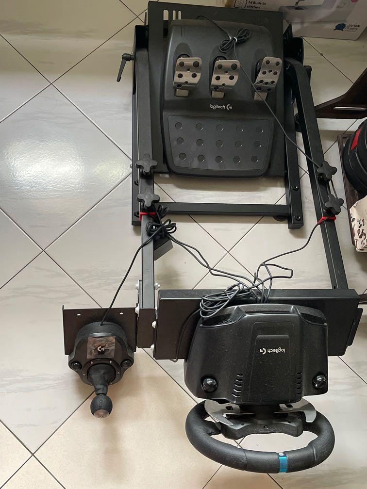 Logitech G29 + gear shifter + foldable and adjustable mounting rack ...