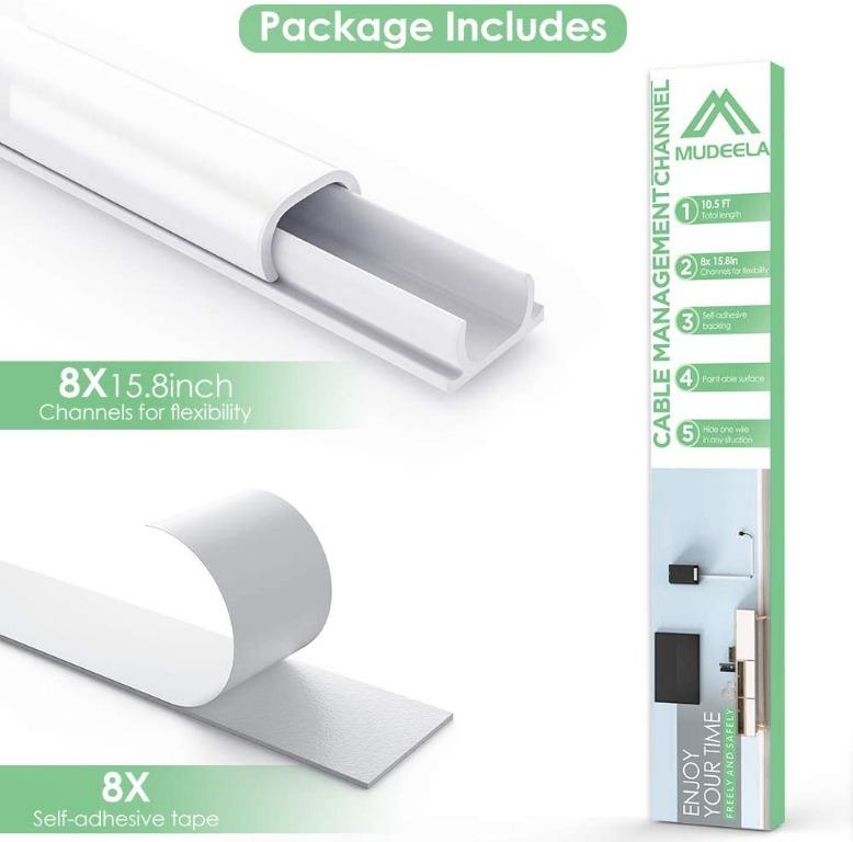 MUDEELA One-Cord Cable Trunking, Mini Cable Cover, PVC Wire Molding ...