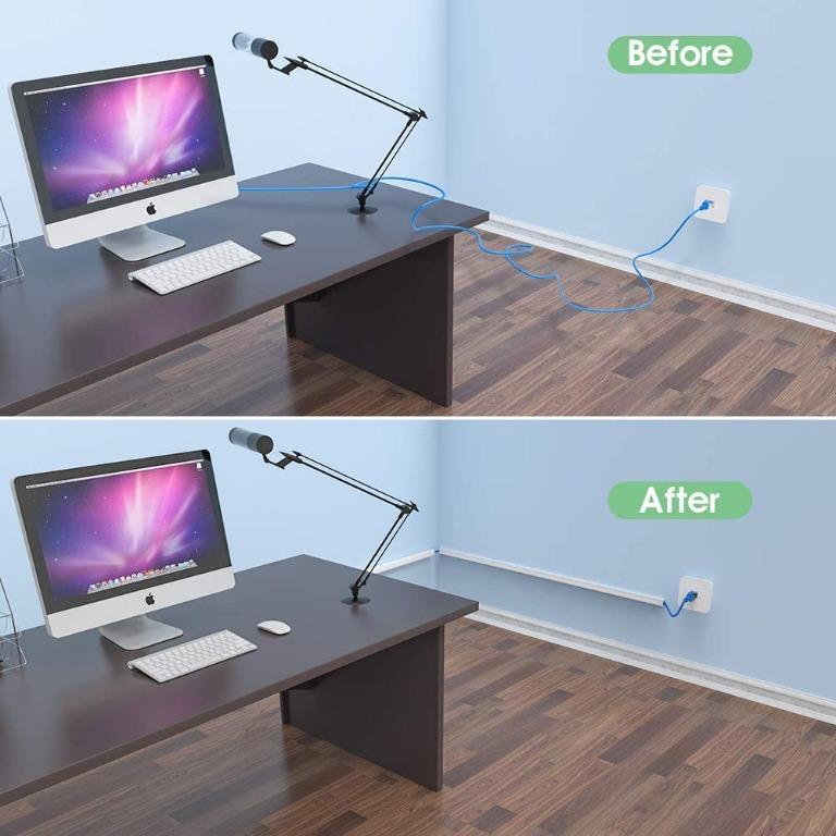 MUDEELA One-Cord Cable Trunking, Mini Cable Cover, PVC Wire Molding ...