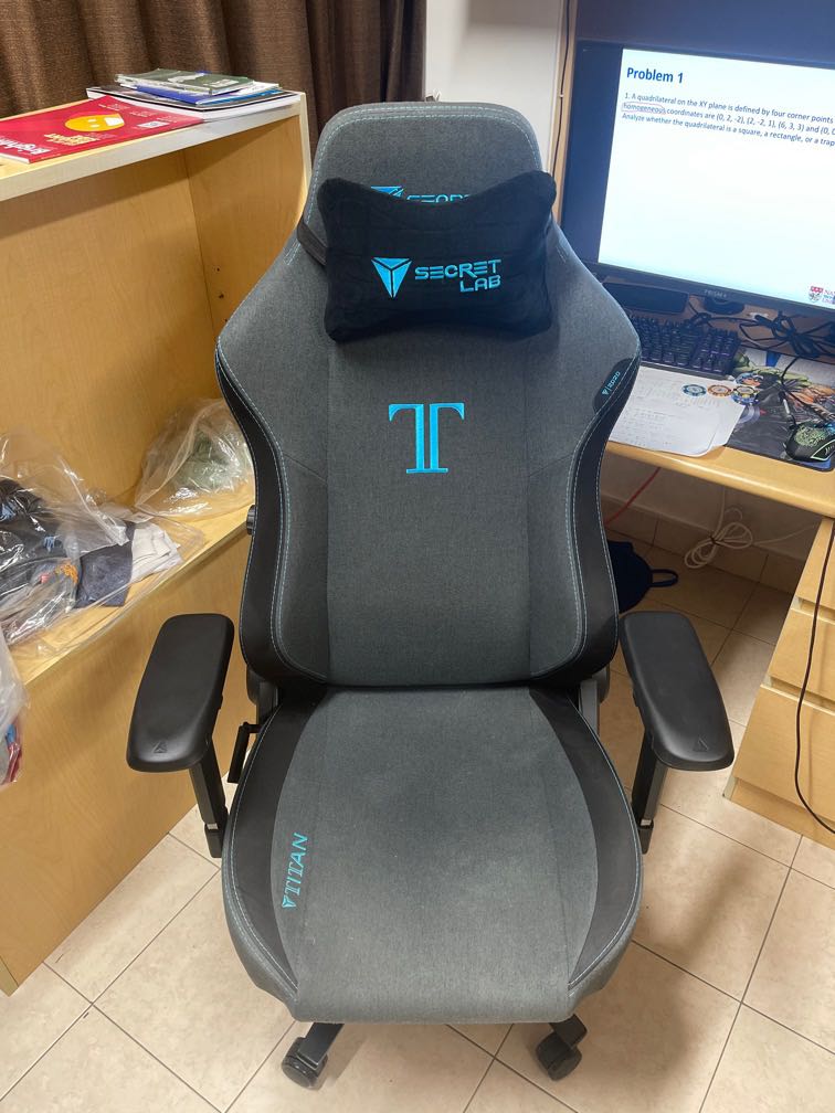 Secretlab Titan Softweave Charcoal Blue, Furniture & Home Living ...