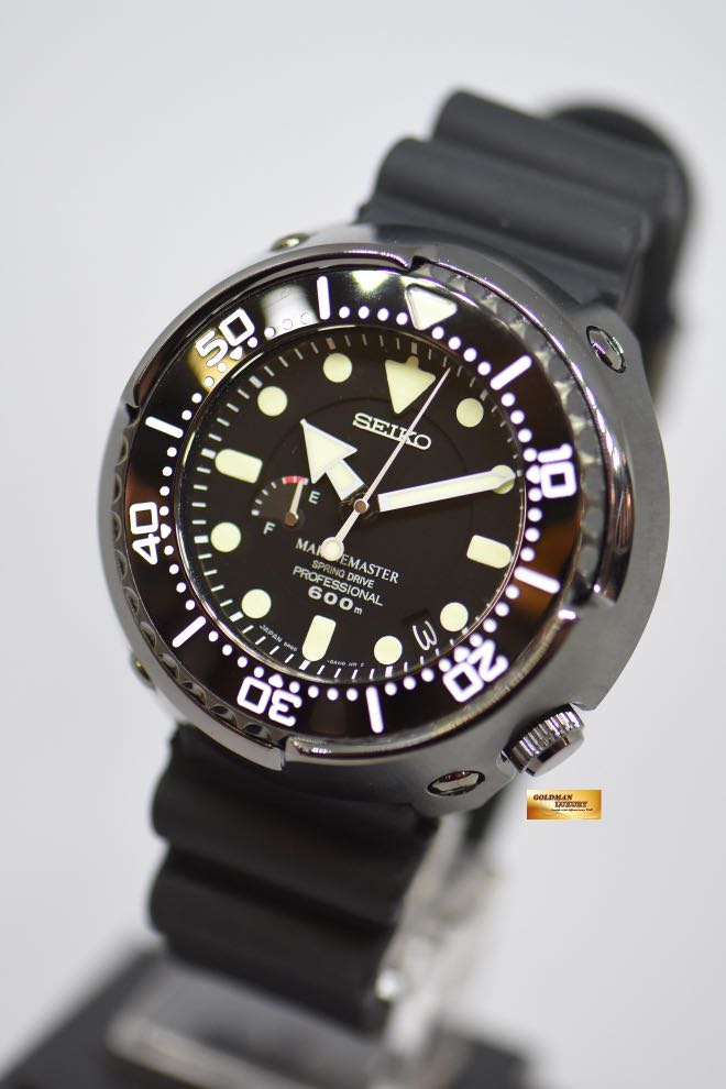 SEIKO PROSPEX MARINEMASTER 600m SPRING DRIVE 49mm BRIGHT TITANIUM CASE ...