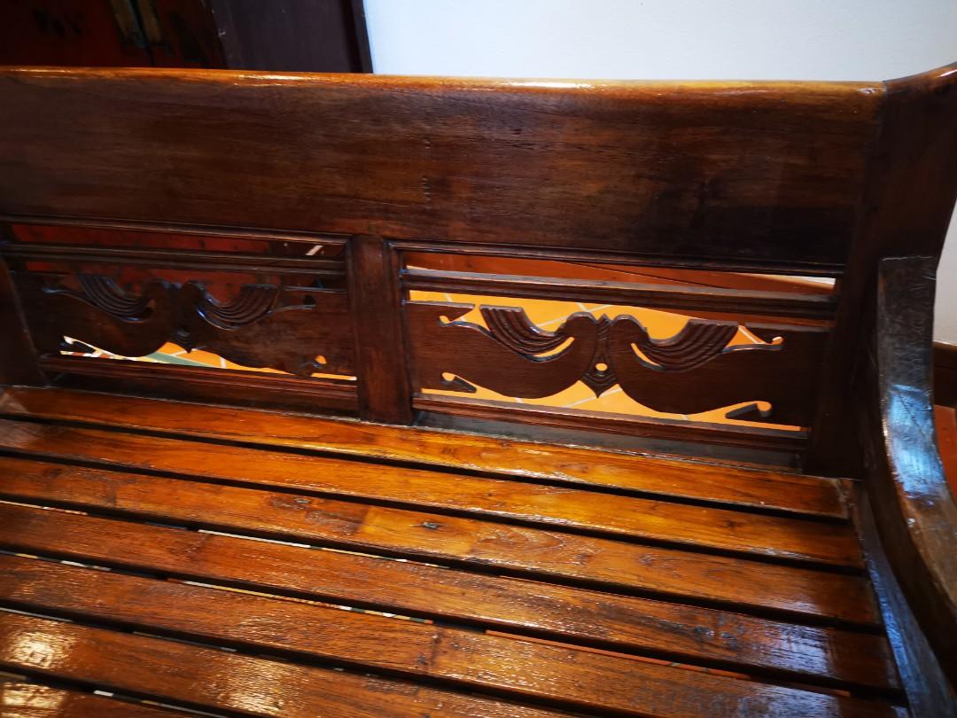 Teak wook bench, Furniture & Home Living, Furniture, Tables & Sets on ...