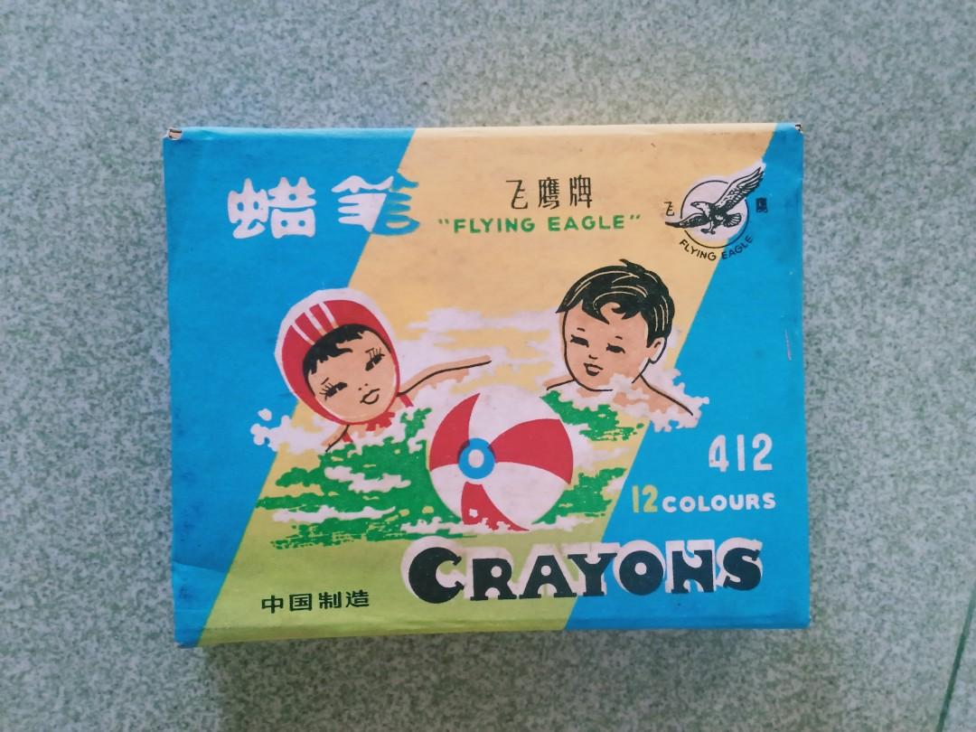 Vintage 80's Flying Eagle 12 pcs Colours Crayons., Hobbies & Toys ...