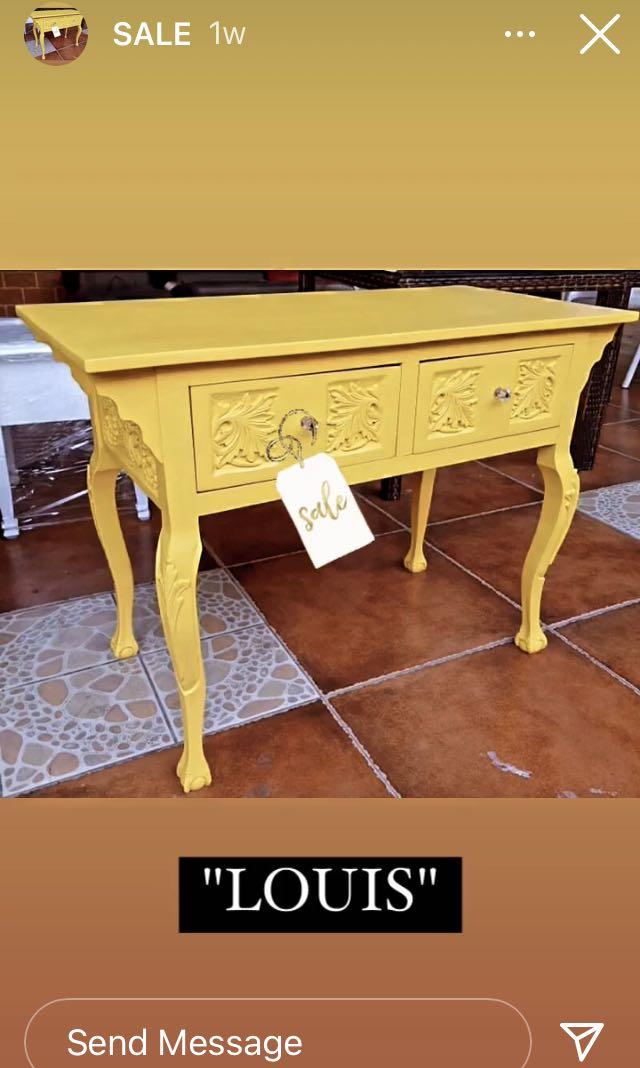 Vintage retro upscaled table, desk, drawer, Furniture & Home Living ...