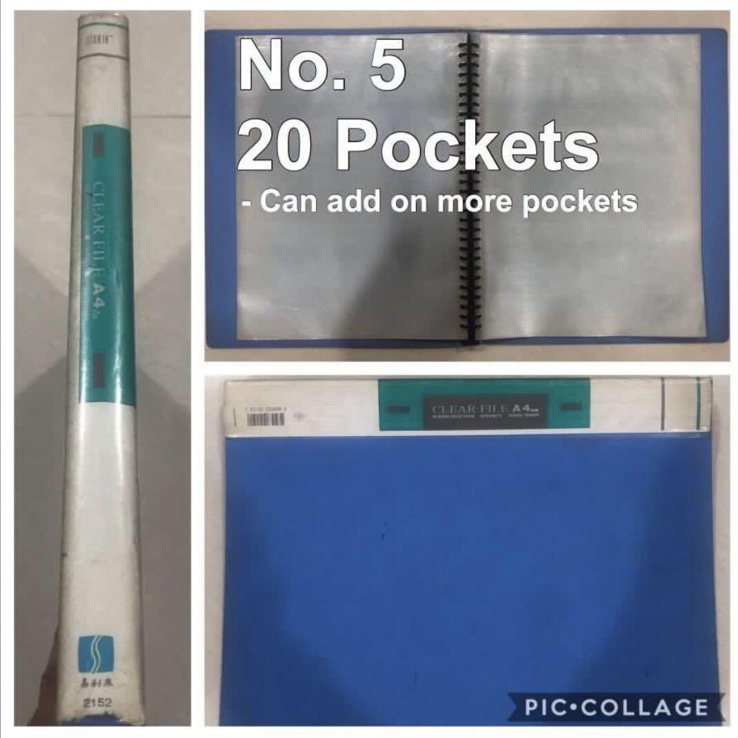 A5 / A4 / A3 Clear Plastic Pocket Document Holder File / Refill ...