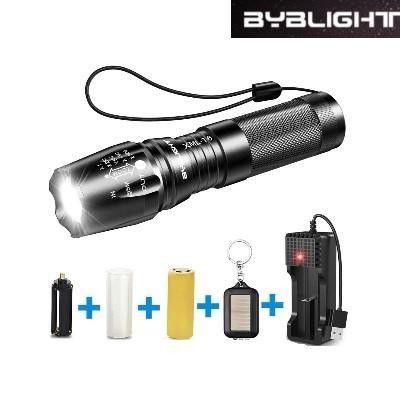 BNIB BYBLIGHT Rechargeable LED Torch, Super Bright 800 Lumen Adjustable ...