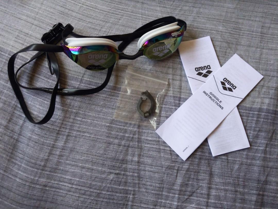 [Brand New] Arena Python Mirrored Swimming Goggles, Sports Equipment ...