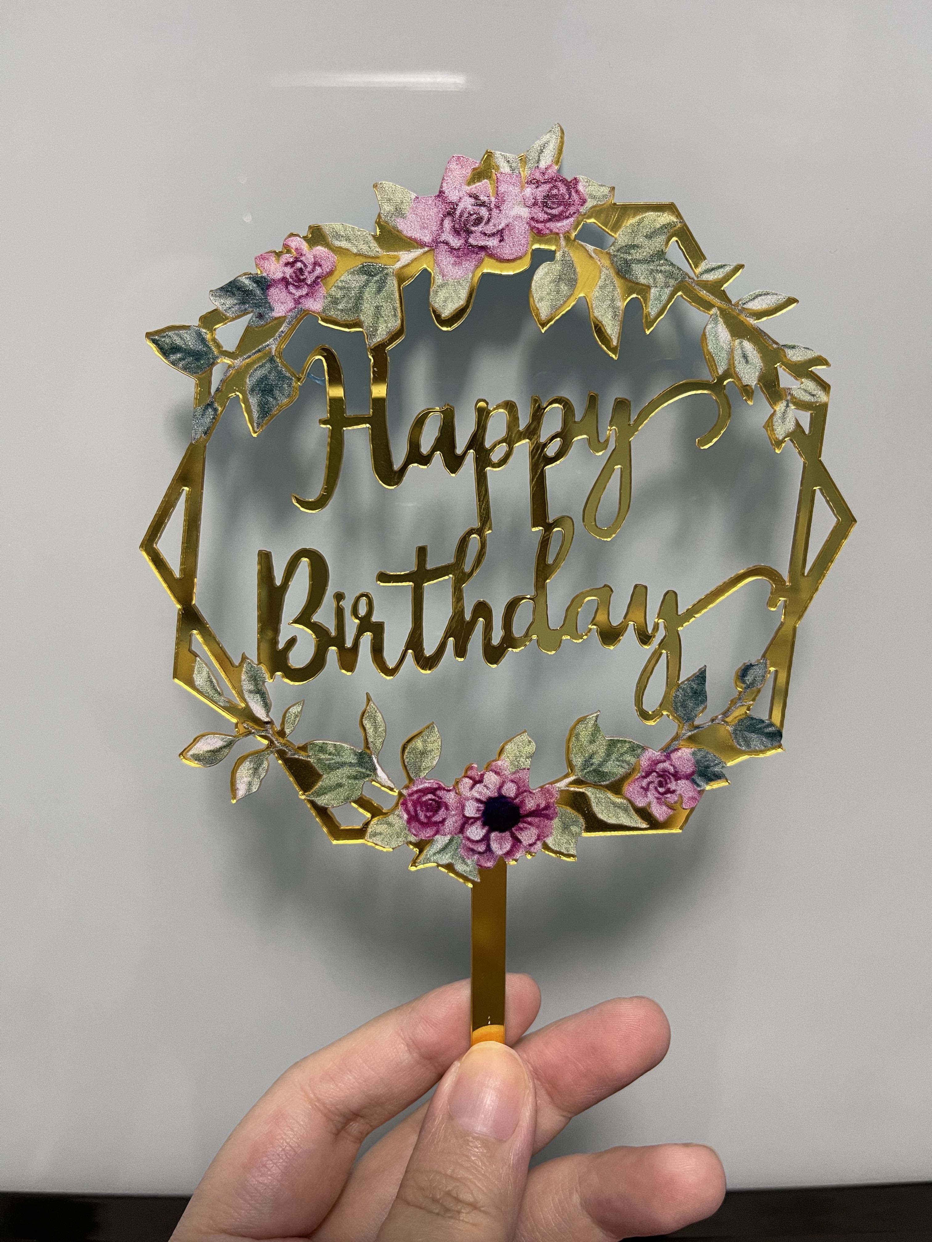 Flower Birthday Cake Topper, Everything Else on Carousell