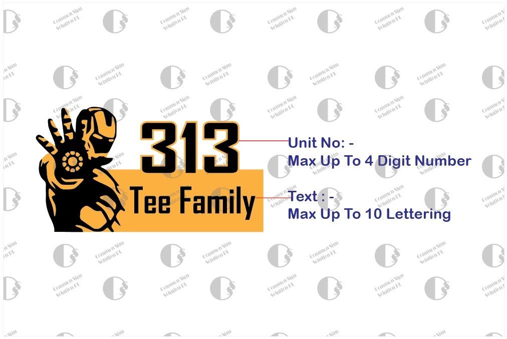 Ironman House Unit Number Plate | Marvel | Acrylic | Signage | HDB ...