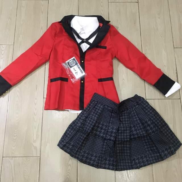 Kakegurui Red Uniform / Seifuku Jabami Yumeko Costume Cosplay Set ...
