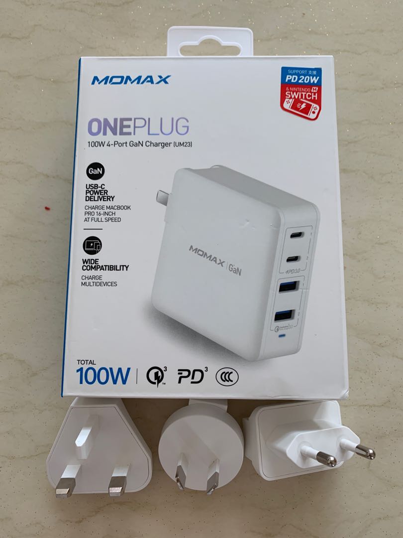 Momax 100W GaN PD charger, Mobile Phones & Tablets, Mobile & Tablet ...