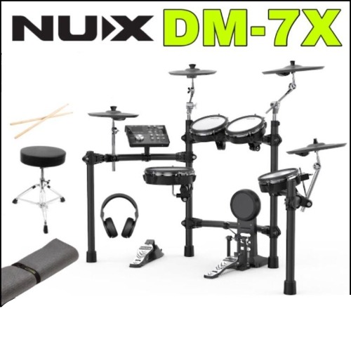 NUX DM-7X Professional Digital Drum Set with All Mesh Heads (DM7X ...