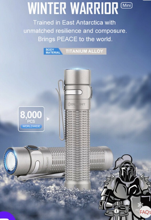 Olight Warrior Mini Winter 2 (Titanium Limited Edition), Sports ...