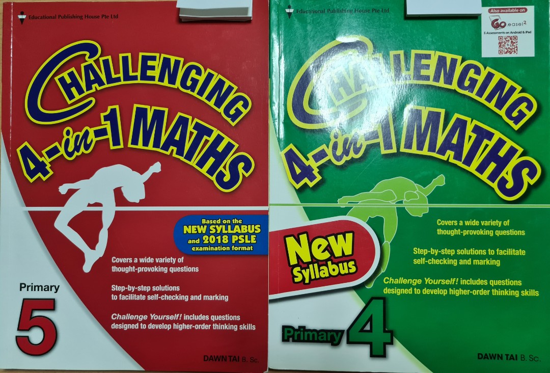 P4 & P5 Challenging 4-in-1 Maths assessment bk, Books & Stationery ...