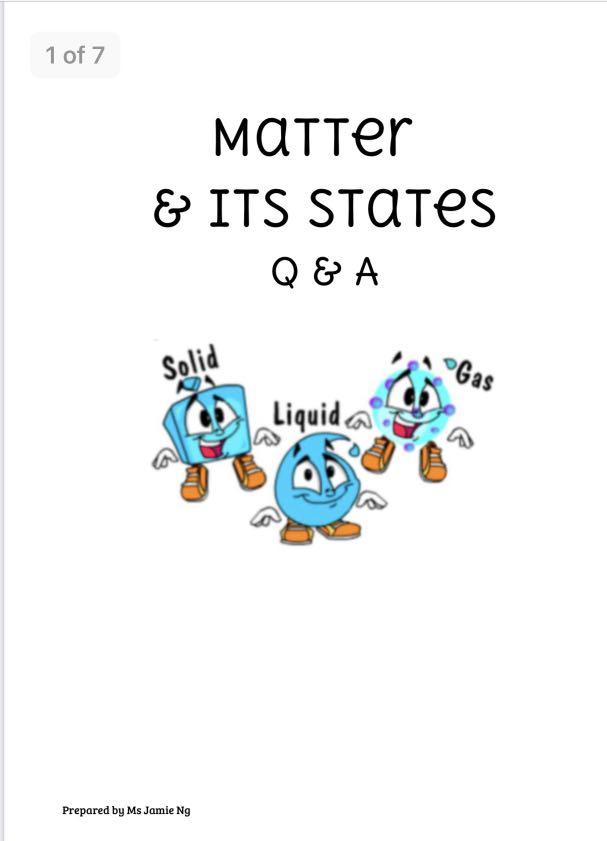 P4 Science matter notes, Hobbies & Toys, Books & Magazines, Assessment ...