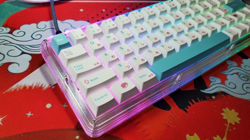 PBT Keycaps Teal Sushi Blue Themed Logo Accents for Mechanical ...