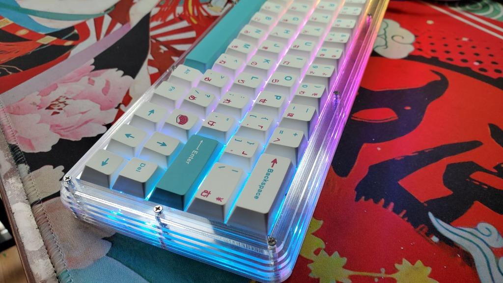 PBT Keycaps Teal Sushi Blue Themed Logo Accents for Mechanical ...