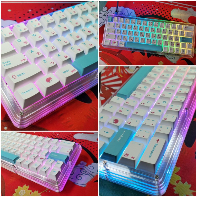 PBT Keycaps Teal Sushi Blue Themed Logo Accents for Mechanical ...