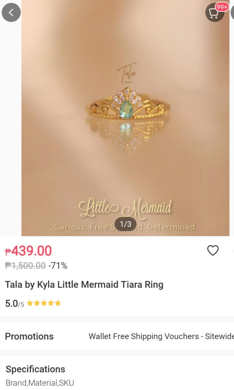 Tala by Kyla / talabykyla Disney Tiara Ring - Little Mermaid - Princess ...
