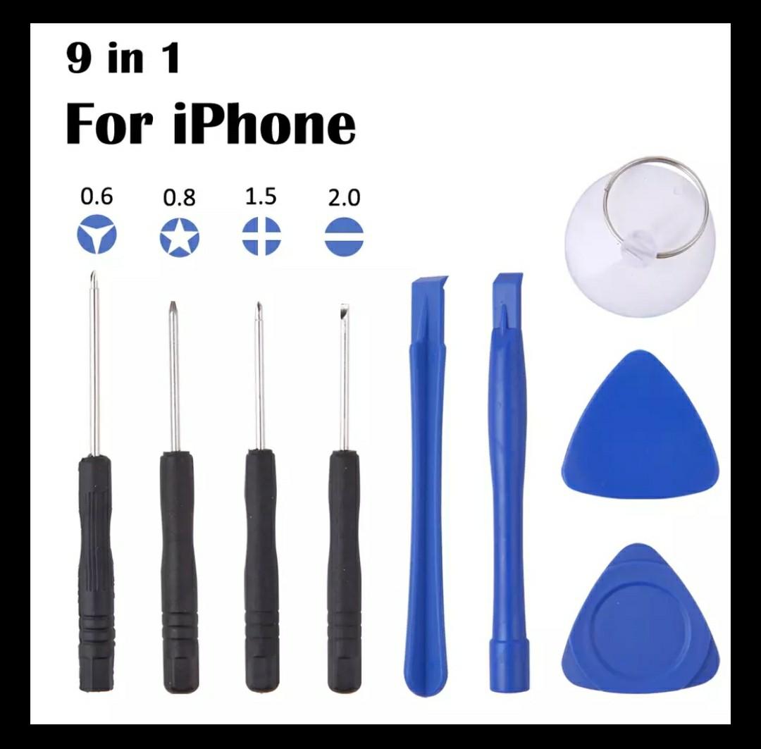 Phone Tools Repair Kit Opening Mobile Phone android iPhone 9 in 1 , 12 ...