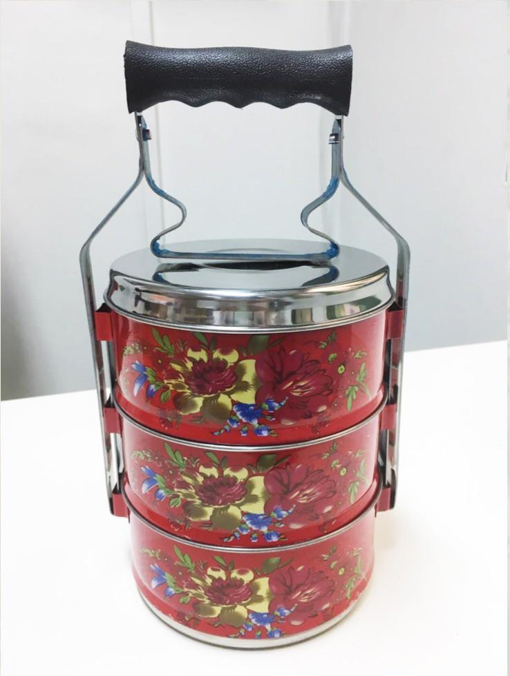 3 tiers retro tingkat food container, Furniture & Home Living ...