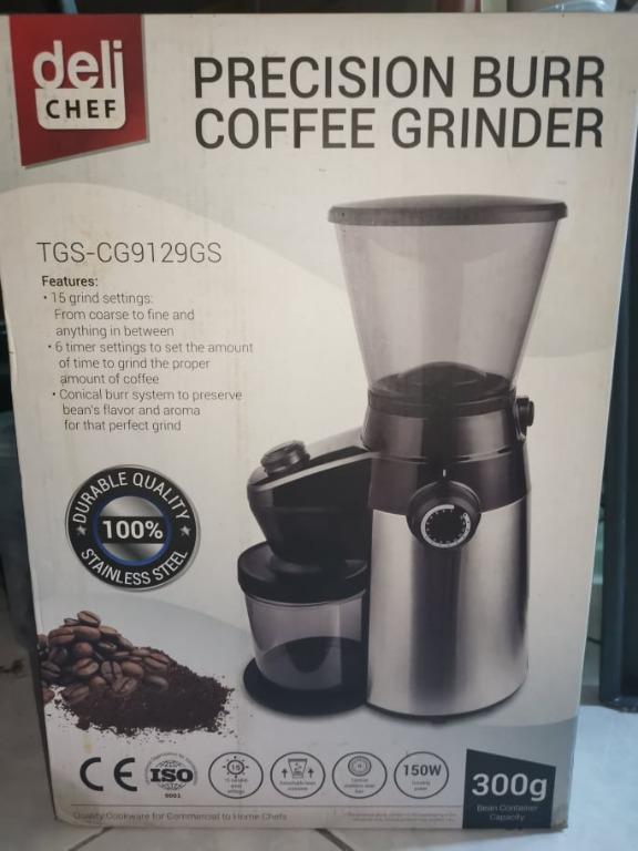 Brand New Deli Chef Precision Burr Coffee Grinder TGS-CG9129GS, TV ...
