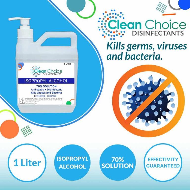 Clean Choice Alcohol 1 Liter Pump, Beauty & Personal Care, Sanitizers ...