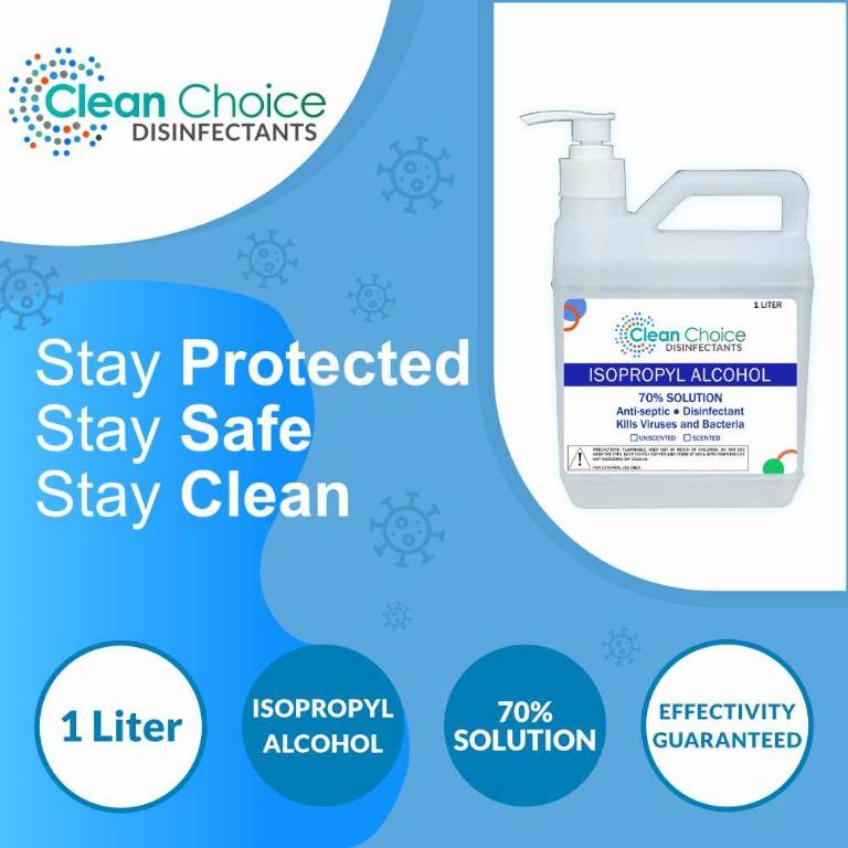 Clean Choice Alcohol 1 Liter Pump, Beauty & Personal Care, Sanitizers ...