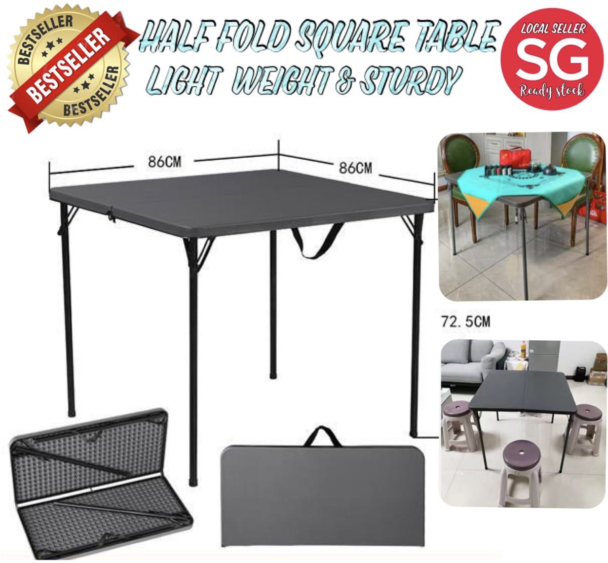 Folding table foldable table portable square table Light Weight Easy ...