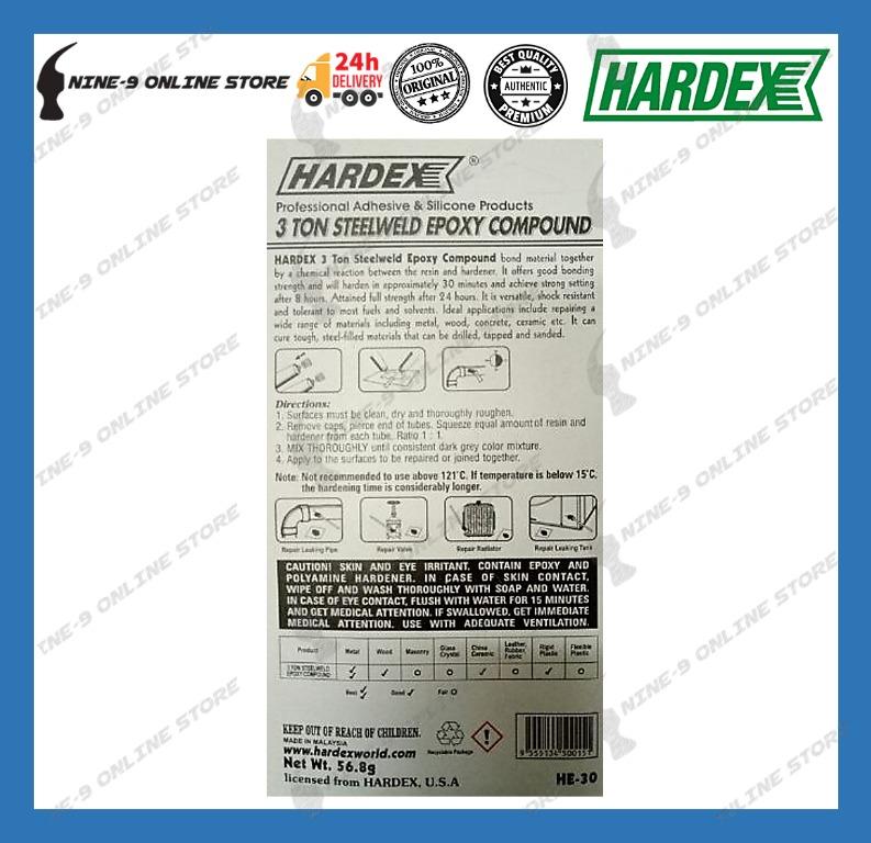 HARDEX 3 Ton Steelweld Epoxy Compound (HE-30), Health & Nutrition ...