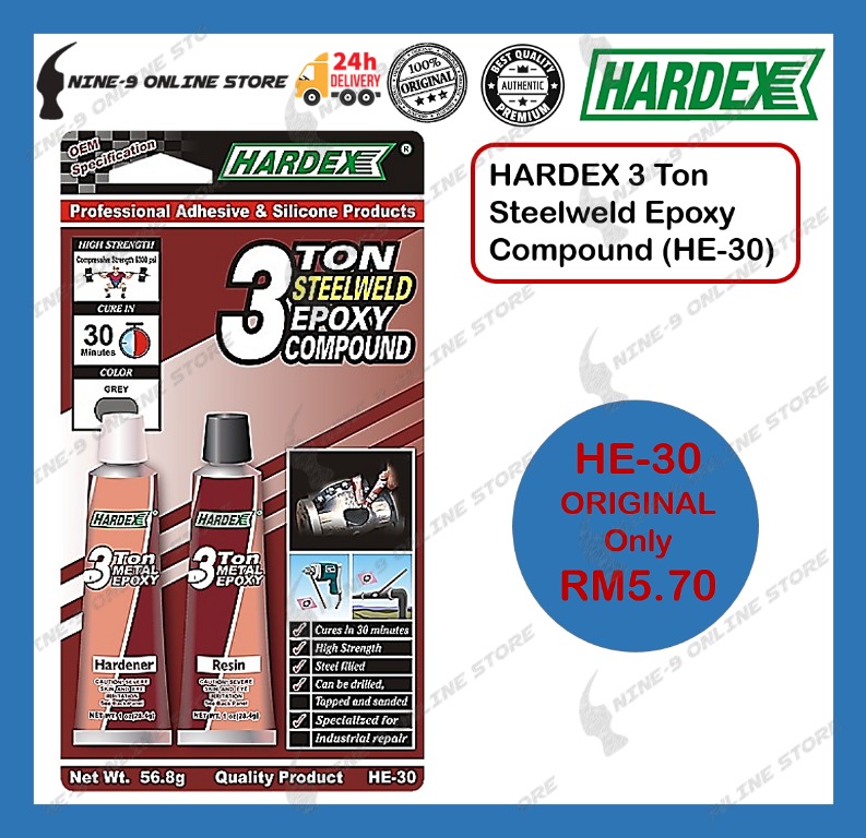 HARDEX 3 Ton Steelweld Epoxy Compound (HE-30), Health & Nutrition ...