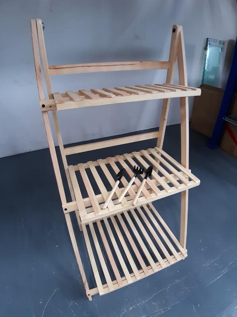 [IN STOCK] Garden Wood Shelf / Rack, Furniture & Home Living, Furniture ...