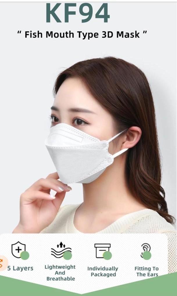 KF94 "Fish Mouth Type 3D Mask", Health & Nutrition, Face Masks & Face ...