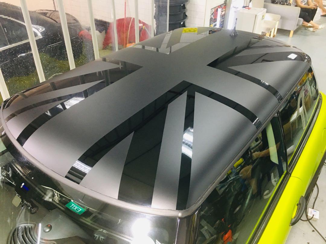 Mini Cooper roof Union Jack design, Car Accessories, Car Workshops ...