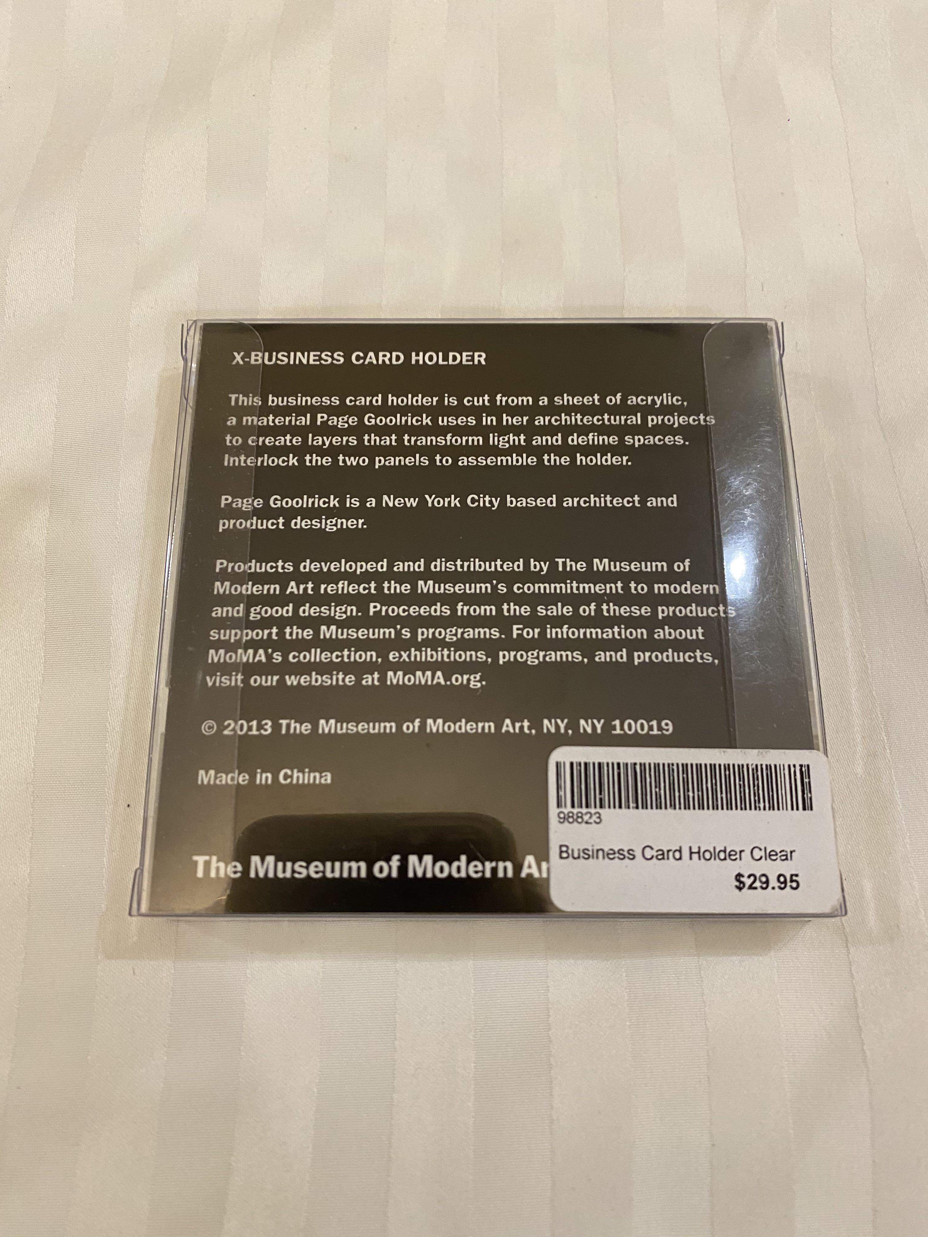 MoMA Museum of Modern Art CLEAR X Desktop Business Card Holder ...