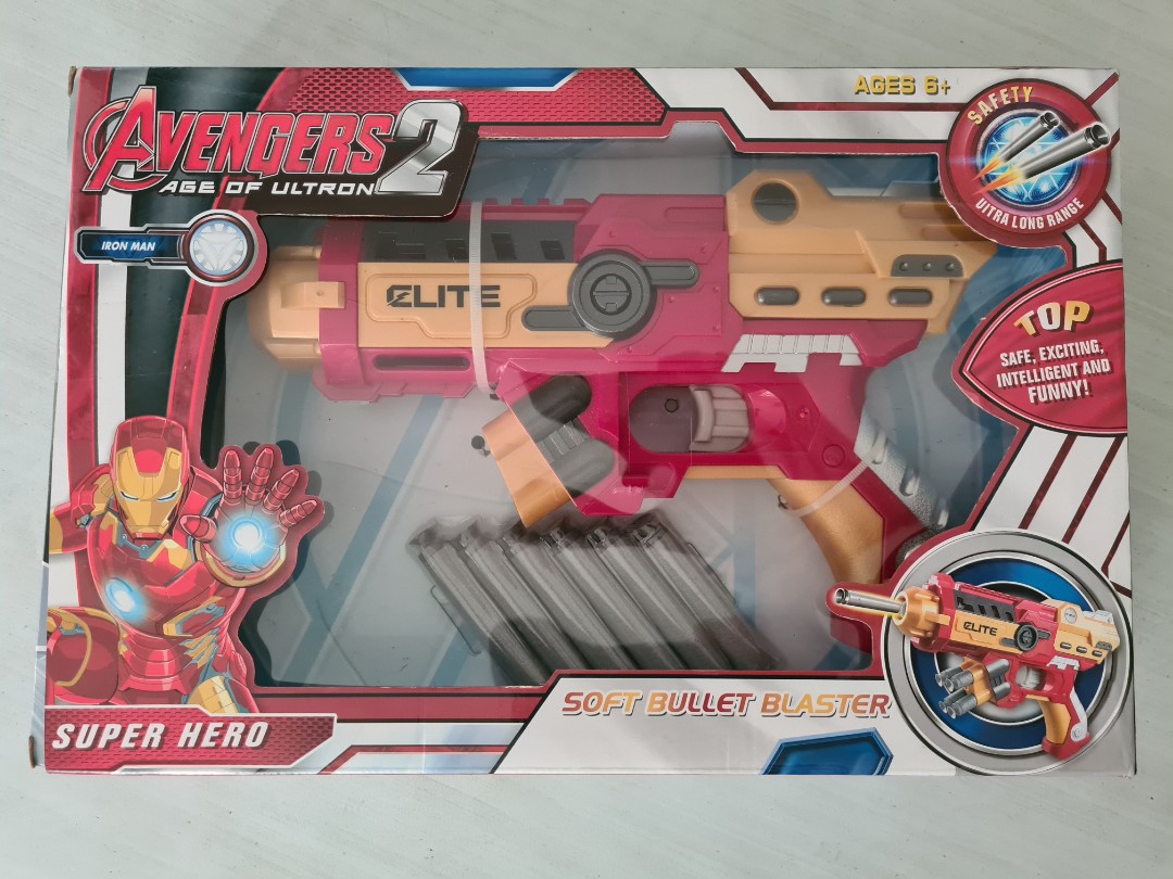 Nerf compatible Iron Man gun, Hobbies & Toys, Toys & Games on Carousell