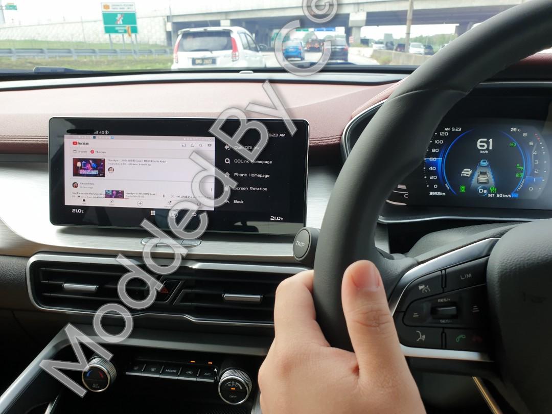 Proton X50 Android Auto YouTube Head Unit Handbrake Bypass Mirror ...