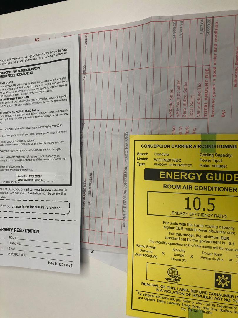 RUSH Condure 1HP Airconditioner, TV & Home Appliances, Air Conditioning ...