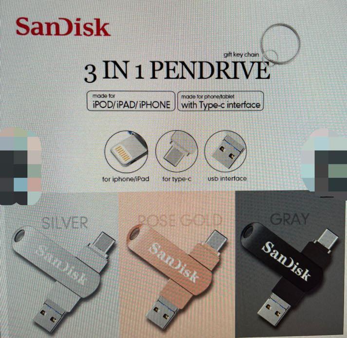 ScanDisk 3 in 1 OTG USB Flash Drive, Everything Else on Carousell